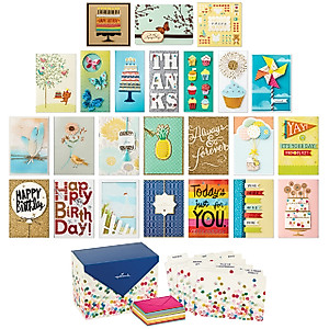 Hallmark All Occasion Handmade Boxed Set of Assorted Greeting Cards with Card Organizer (Pack of 24)—Birthday, Baby, Wedding, Sympathy, Thinking of You, Thank You, Blank