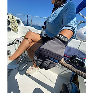 Marine Gear Sailing Gloves (Medium) - 3-Finger Dexterity Sailing Gear with Better Grip, Neoprene and Padded Knuckles, Reinforced Pressure Points