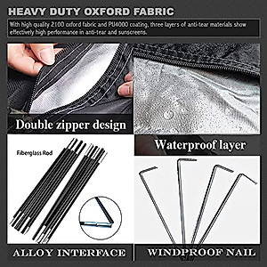 POWLIF Bike Tent for 4 or 5 Bikes, Bike Storage Shed with Heavy Duty Oxford Fabric (BLK-4)