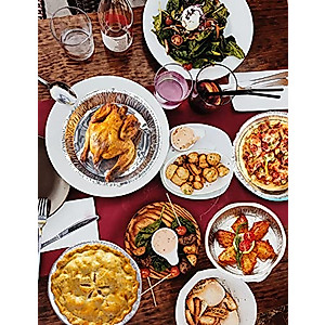 Forsone 50 Pack 8-Inch Round Aluminum Foil Pans With Lids Disposable Aluminum Tin Foil Cake Pans for Storage, Baking, Roasting, Meal Prep, Reheating, Freezer & Oven Safe