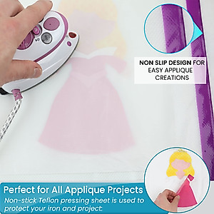 Applique Fusing Mat 13.5"x17" (34cm x 43cm) with Bonus Applique Pressing Sheet and Handy Storage Tube - A Great Silicone Mat and Applique Teflon Sheet for Arts and Fusible Web Fabric Crafts