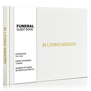 EBEGEE Funeral Guest Book, Timeless Keepsake Celebration of Life Guest Book, Durable and Smooth Writing Guest Book for Memorial Service, Thoughtful Design Funeral Guest Book for Memorial Service