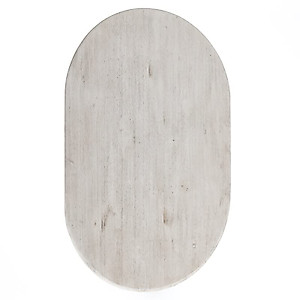 Kosas Home Gerald 47" Oval Solid Pine Wood Dining Table in Sunbleached Ivory