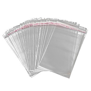AIRSUNNY Clear, Resealable Cellophane Bags - 5-1/2" x 7-1/4" - Pack of 200 - Perfect for Storing Treats, Candles and Soap - Great for Small Businesses and Bakeries