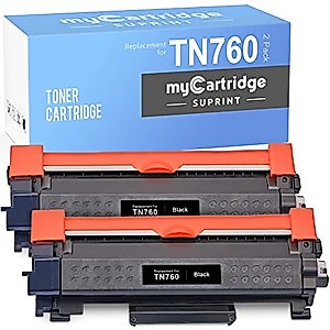 TN760 Remanufactured Toner Cartridge Replacement for Brother TN760 TN-760 TN730 Black High Yield MFC-L2710DW MFC-L2750DW HL-L2370DW MFC-L2750DW HL-L2350DW HL-L2370DW DCP-L2550DW Printer 2-Pack TN 760