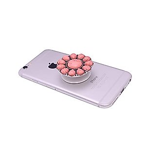 Collapsible Grip & Smart Phone Accessory for Cell Phone Self Adhesive Charm Western Flower No.18P