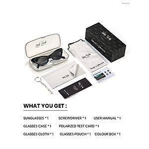 Veda Tinda Vision Oversized Cat Eye Sunglasses for Women Retro Trendy Acetate Frame Fun White Sun Glasses C22S04