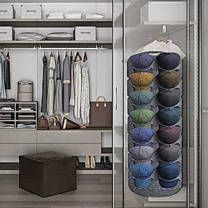 SEPPR Hat Racks for Baseball Caps Double Line Neatly Arranged Door Back Hat Organizer for Baseball Caps Non Woven Large Baseball Cap Display Rack