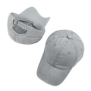Glamorstar Classic Unisex Baseball Cap Adjustable Washed Dyed Cotton Ball Hat Grey