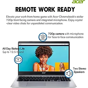 acer Chromebook Light Laptop 2023, 14" FHD Touchscreen IPS, Dual-Core Intel Celeron N4020, 4GB RAM, 128GB Storage (64GB eMMC + 64GB SD), Webcam, WiFi 5, 12+ Hr Battery, Chrome OS, w/MarxsolAccessory