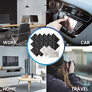 Metene 15 Pack Microfiber Cleaning Cloths (6"x7") in Individual Vinyl Pouches | Glasses Cleaning Cloth for Eyeglasses, Phone, Screens, Camera Lens and Other Delicate Surfaces Cleaner (Black＆Grey)