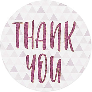 Pink Thank You Sticker Roll, Round Labels (1.5 Inches, 1000 Pack)