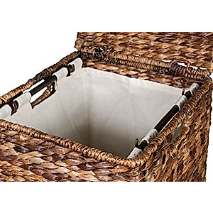 BIRDROCK HOME Seagrass Square Laundry Hamper with Removable Bag - Handwoven with Durable Abaca Fibers - Long Lasting Laundry Bin Storage for Dirty Clothes - Organizer Basket Use for Bedroom & Bathroom