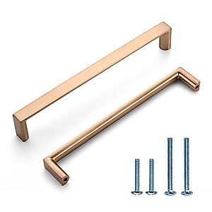 KNOKLOCK 10 Pack 6.3 Inch(160mm) Cabinet Pulls Square Champagne Bronze Kitchen Cabinet Handles Kitchen Cabinet Hardware Gold Drawer Pulls for Dresser Cupboard Wardrobe