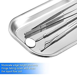 Surgical Tray, Stainless Steel Tray for Lab Instrument Supplies, Tattoo Tool for Lab Instrument Supplies Tattoo Tool Small Metal Tray for Medical Surgical Dental Instruments