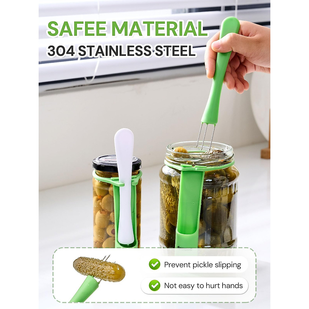 Pickle Fork, YUNHOME Pickle Grabber, Unique Kitchen Gadgets, Olive Fork Pickle Picker Pickle Gift Cool Gadgets Pickle Gifts Pickle Forks Tool for The Jar Pickle Holder