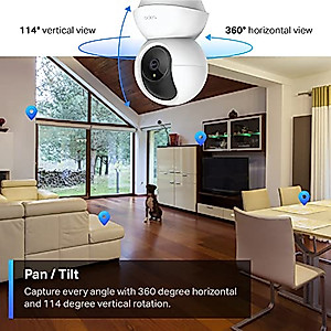TP-Link Tapo 2K Pan/Tilt Security Camera for Baby Monitor, Dog Camera w/ Motion Detection, Motion Tracking, 2-Way Audio, Night Vision, Cloud &SD Card Storage, Works w/ Alexa & Google Home (Tapo C210)