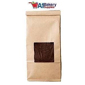 Kraft Tin Tie Poly-Lined Bags Coffee Bags Reclosable Tin Tie Bags with Window - 1Lb - 50 Pack