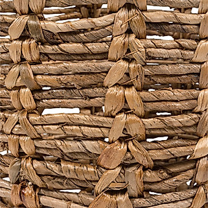 happimess BSK1003A Laurel Bohemian Hand-Woven Abaca Basket with Handles for Storage and Decoration in Bedroom, Living Room, Laundry Room, Entryway, Natural