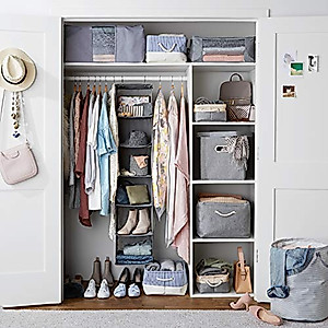 Amazon Basics 6-Tier Hanging Closet Shelf Organizer With Pockets, 8.5" D x 12" W x 9" H