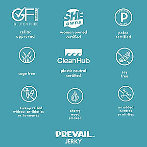 PREVAIL Original Grass-Fed Beef Jerky | Soy Free | 100% Grass-Fed | Gluten Free Snacks | High Protein Snacks | Free of Preservatives | No GMO's | Pack of (3) Bags | 2.25oz