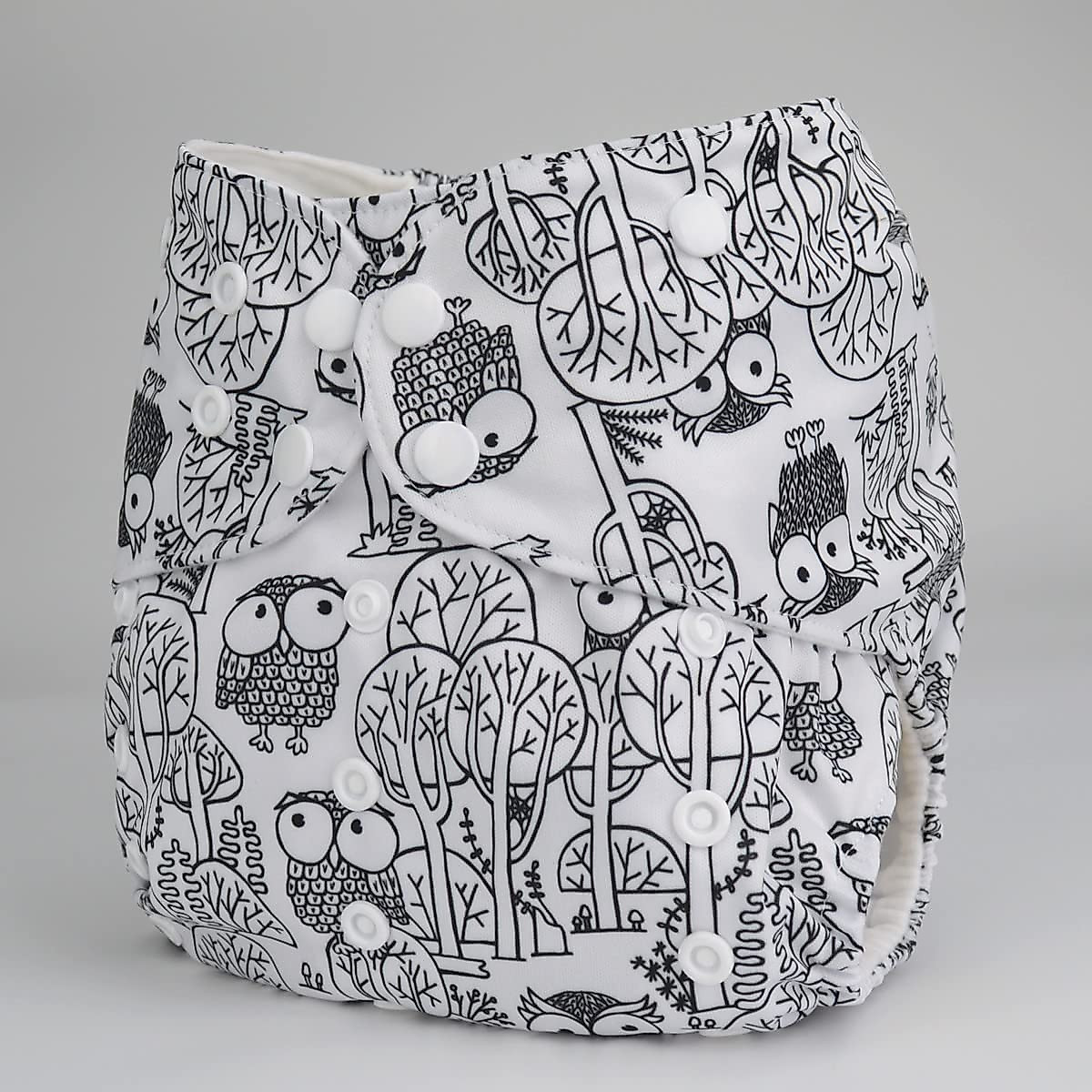 2 to 7 Years Old Cloth Diaper Nappy Pocket Reusable Washable Junior Big Baby Kids Toddler (Trees Owls)