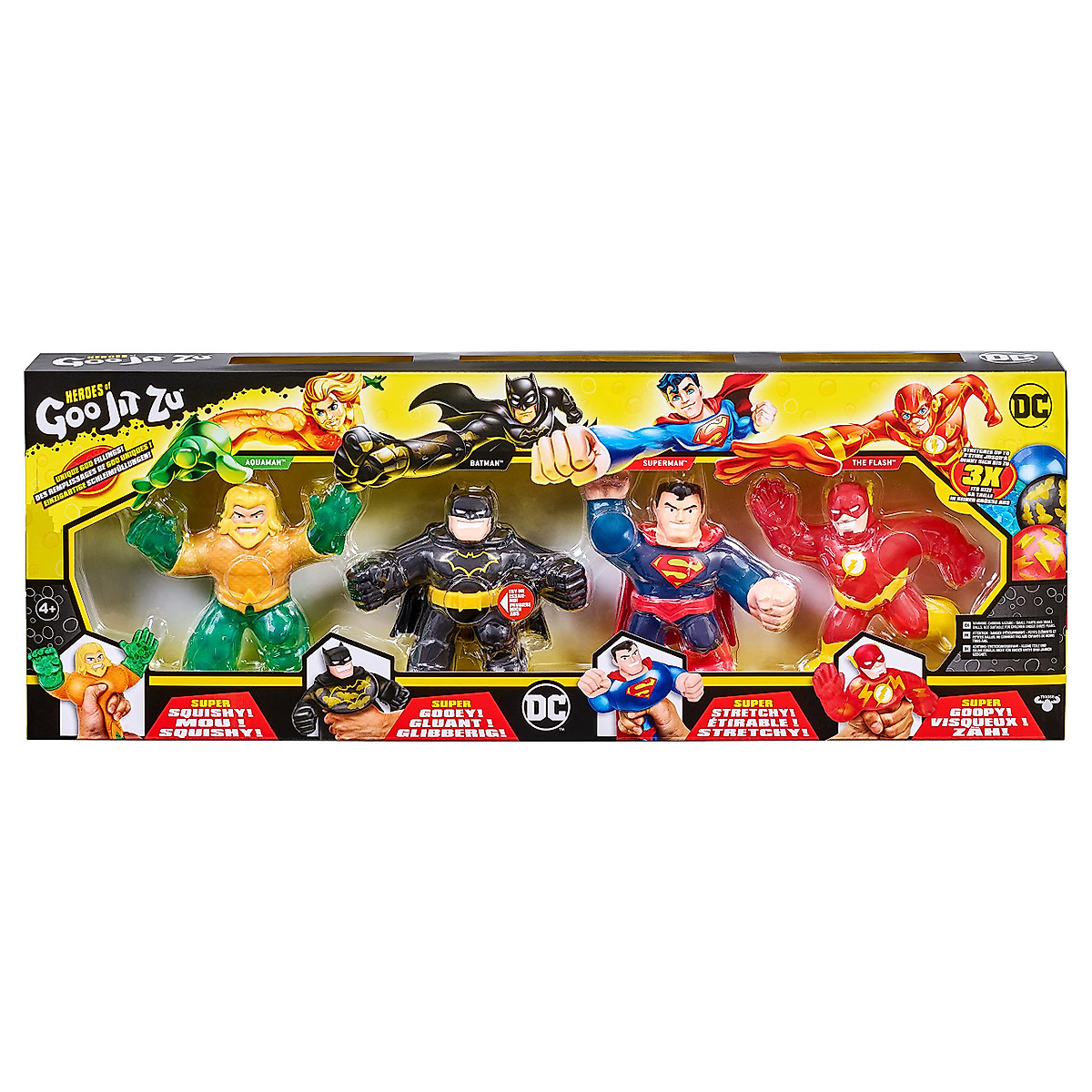Heroes of Goo Jit Zu Licensed DC - 4 Pack - Aquaman, Batman, Superman and The Flash