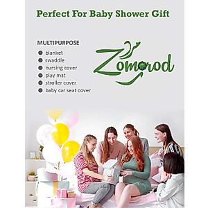 Zomorod Baby Monthly Milestone Blanket | Unisex | Double Side | PhotoBackdrop & Daily use | 40 x 60 | Ultra Soft & Thick Flannel Fleece 300gsm Set | Wreath Included + Free Bonus