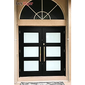 12 Inch Square Rectangle Flat Shape Stainless Steel Modern Contemporary Entry Door Handle Towel Bar Pull Shower Glass Sliding Barn Door Interior Exterior Door Pull Push Brush Nickel Satin Finish