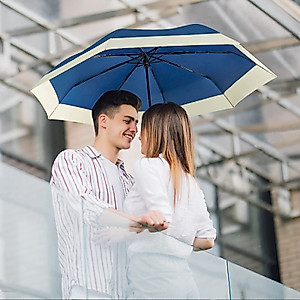 Lejorain Compact Golf Umbrella Large - 54inch Travel Big Portable Automatic Folding Umbrella Windproof for Men Heavy Duty 210T Dupont Teflon Coated Umbrella for Rain