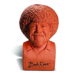 Chia Pet Bob Ross with Seed Pack, Decorative Pottery Planter, Easy to Do and Fun to Grow, Novelty Gift, Perfect for Any Occasion
