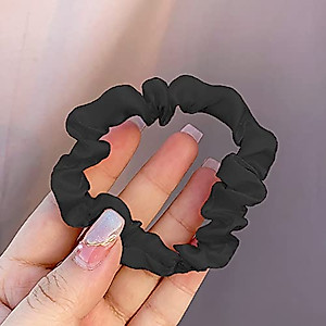 6 Pcs Silk Hair Scrunchies Soft & Comfortable Small Silk Scrunchy Skinny Hair Ties Bows Ropes Elastics Ponytail Holders for Women Girls Hair Accessories