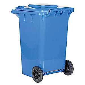 TH-95-BLU Trash Can, Polyethylene, 28-1/4" Width, 44-1/2" Height, 34" Depth, 95 gallon Capacity, Blue