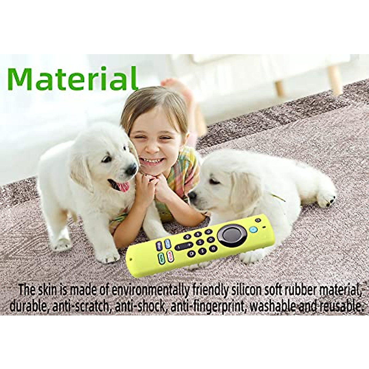 Silicone Case for Fir TV Stick Lite(2nd gen) Remote Control, Anti- Slid Shockproof Bright Color Silicone Cover with Lanyard(Pink)