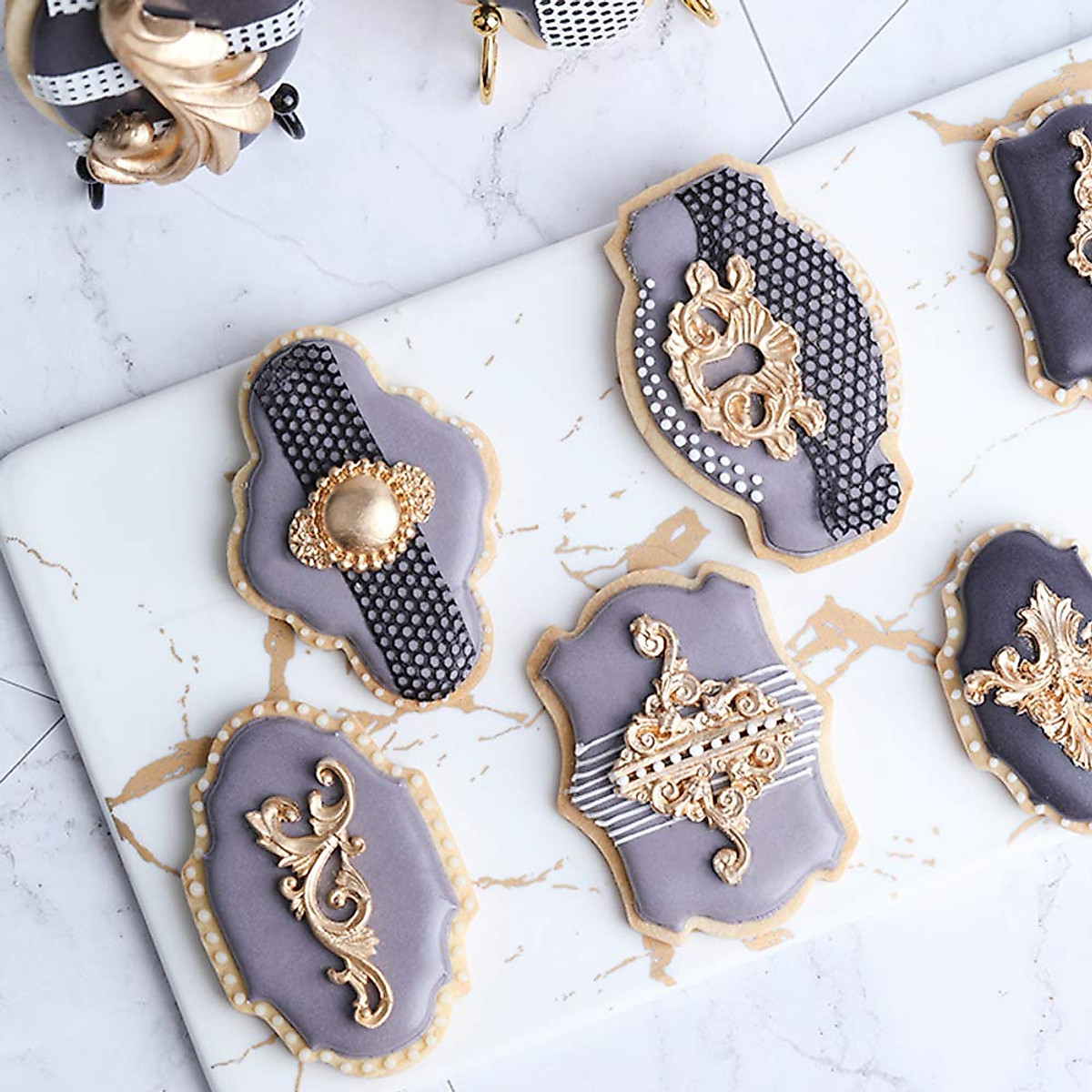 16 Pieces Frame Fondant Cutters Stainless Steel Sugar Cookie Cutters for Birthday Wedding Baby Shower Cookies Fondant Decorations