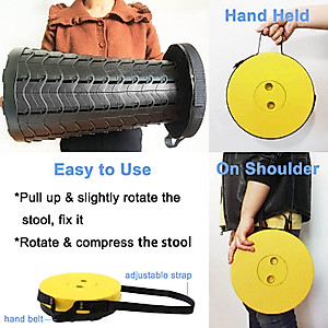 Avenoir Telescopic Portable Stool, Camping Retractable Folding Stool for Fishing, Hiking, Travel, Queuing, Gardening Max Load 397lb(Yellow)