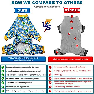 LovinPet Pit Bull Pajamas - Pet Anxiety Relief, Sun Protection Dog Pajamas, Comfy Stretchy Fabric, Dreamy Bear Print, Large Dog Pjs, Pet Jammies,Yellow M