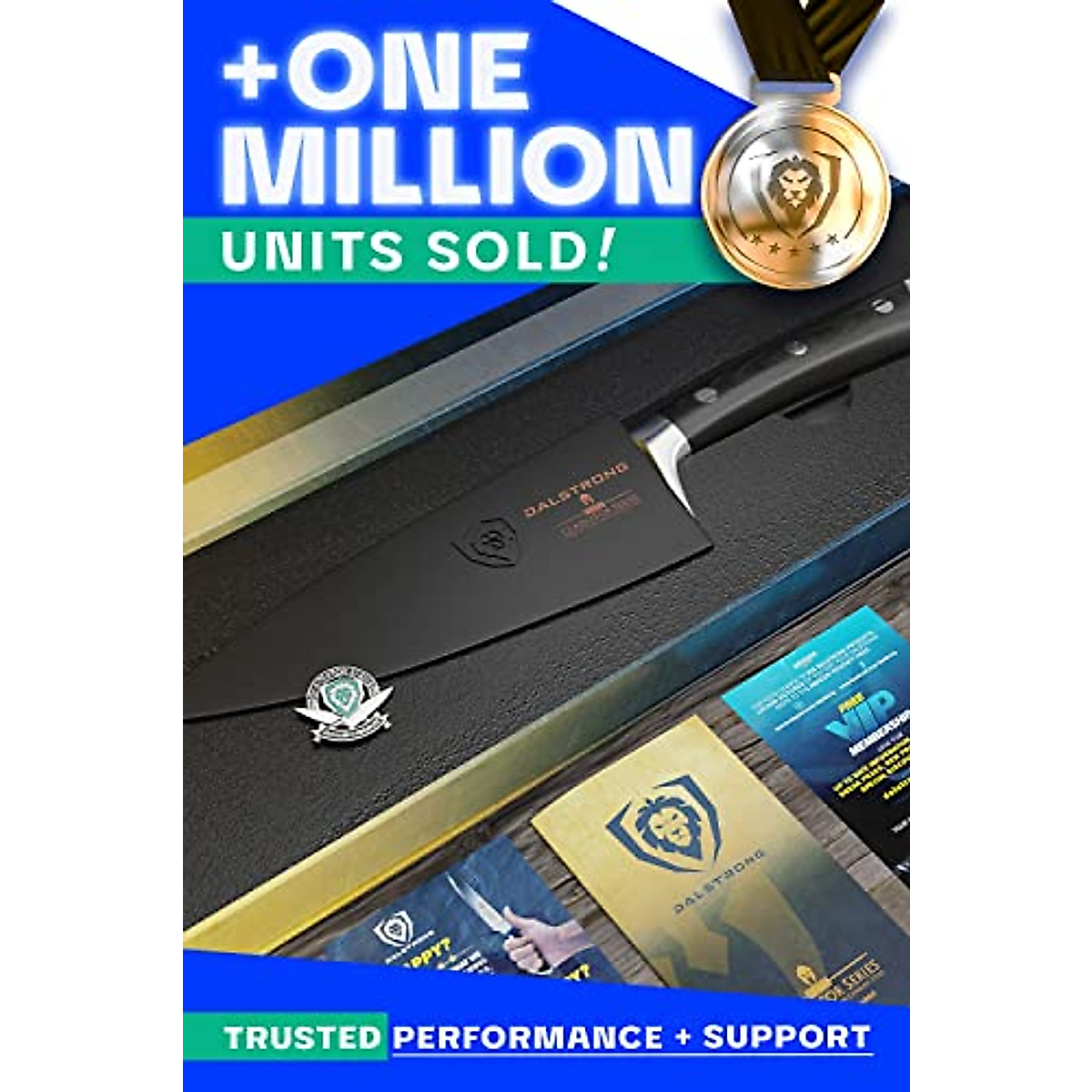 Dalstrong Gladiator Elite Series Forged High Carbon German Steel Chef Kitchen Knife with Black G10 Handle, 6 Inches, Sheath Included