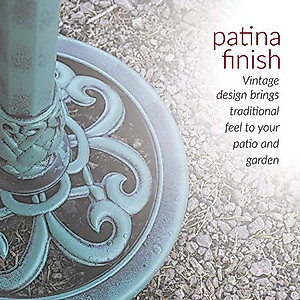 Alpine Corporation 35" Tall Outdoor 3-Tiered Pedestal Water Fountain and Birdbath, Green