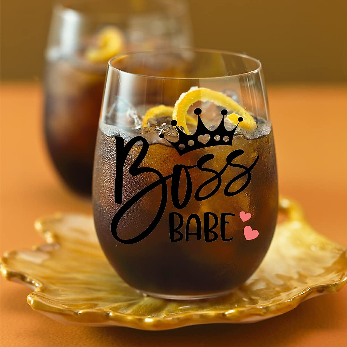 DYJYBMY Boss Babe 15oz Wine Glass, Perfect Gifts Idea for Girl Boss Female Entrepreneur, Bosses Day Christmas Birthday Retiremen Gifts