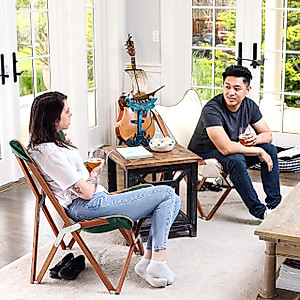 BYER OF MAINE - Pangean Butterfly Chair, Easy to Fold Hardwood Sling Chair for Beach and Camping - 34" H x 23" W, 27" D, Single - Green