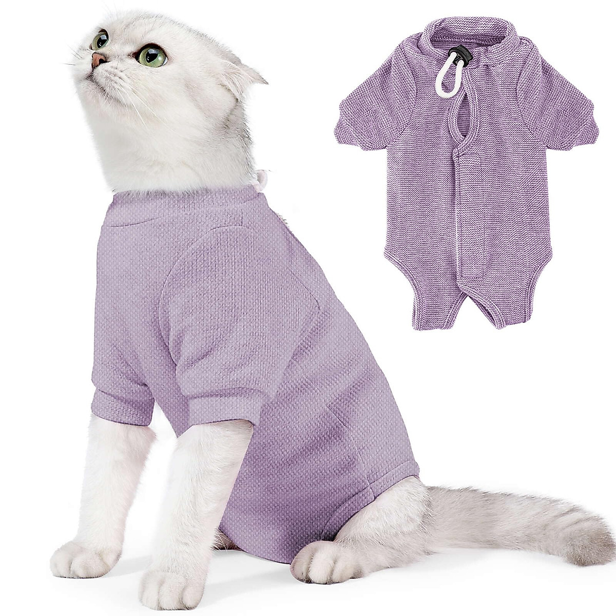 Cat Recovery Suit Female Cat Onesie for Cats After Surgery, Cat Surgery Recovery Suit for Spay Abdominal Wounds Anti Licking, Surgical Recovery Suit Bodysuits with Long Sleeves for Cats Kitten