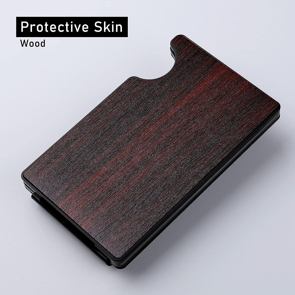 ANTWAY Metal Wallet Sticker Skin Protector Set 5 Pieces, PVC Film Skin Wrap Protective for Card Holder, 3D Wrap Skins for Slim Wallet, Protective Skin of Metal Wallet for Men and Women (Deep)