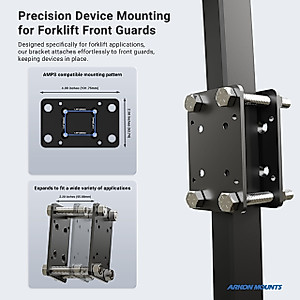 ARKON Mounts - Front Guard Mount with Tablet Holder | Forklift Accessories | Forklift Tablet Mount | Effortless Installation | Industrial Strength | Fits iPad and Samsung Tablets
