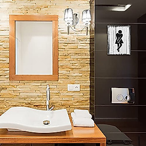 Bathroom Sign Man Woman Bathroom Sign Funny Bathroom Sign Wooden Bathroom Wall Art Decor for Offices, Businesses, Restaurants and Toilet