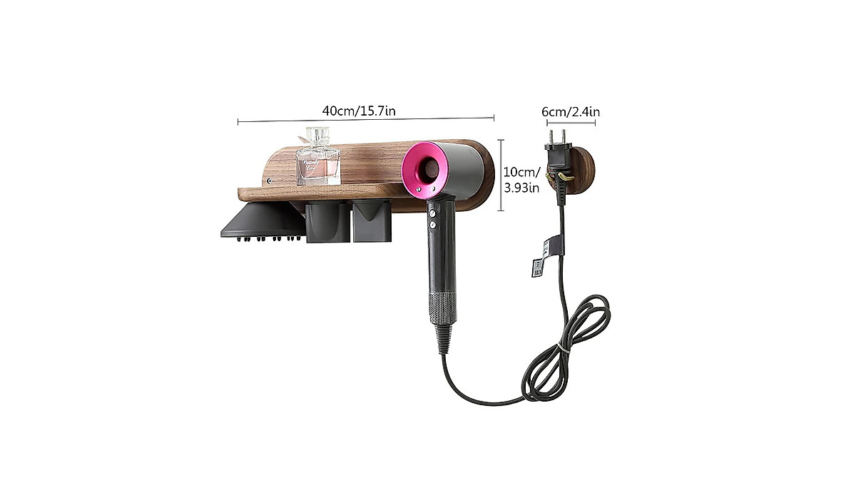 Stylish Wood Wall Mount Holder for Dyson Supersonic