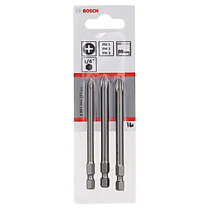 Bosch 2607001757 Phillips Head Bit Set PH1-3 XH 3.5In 3 Pcs