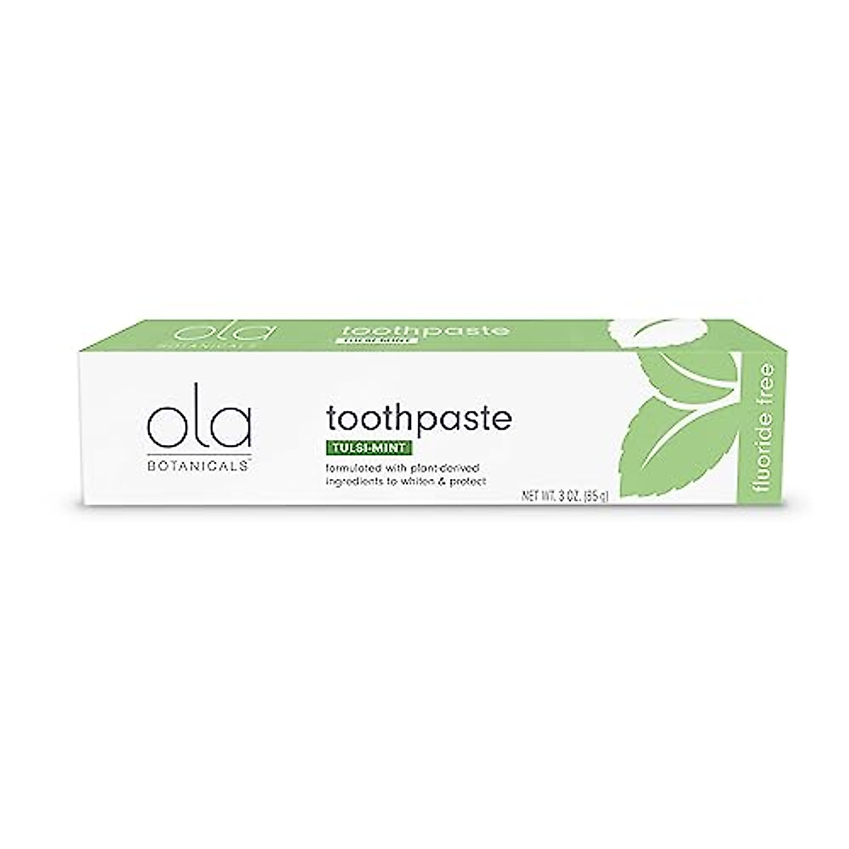 Ola Botanicals Toothpaste (3 Oz.), tulsi-Mint, Plant-derived Ingredients to whiten and Protect, Fluoride Free, Soy Free, Non GMO, Dr. Mercola
