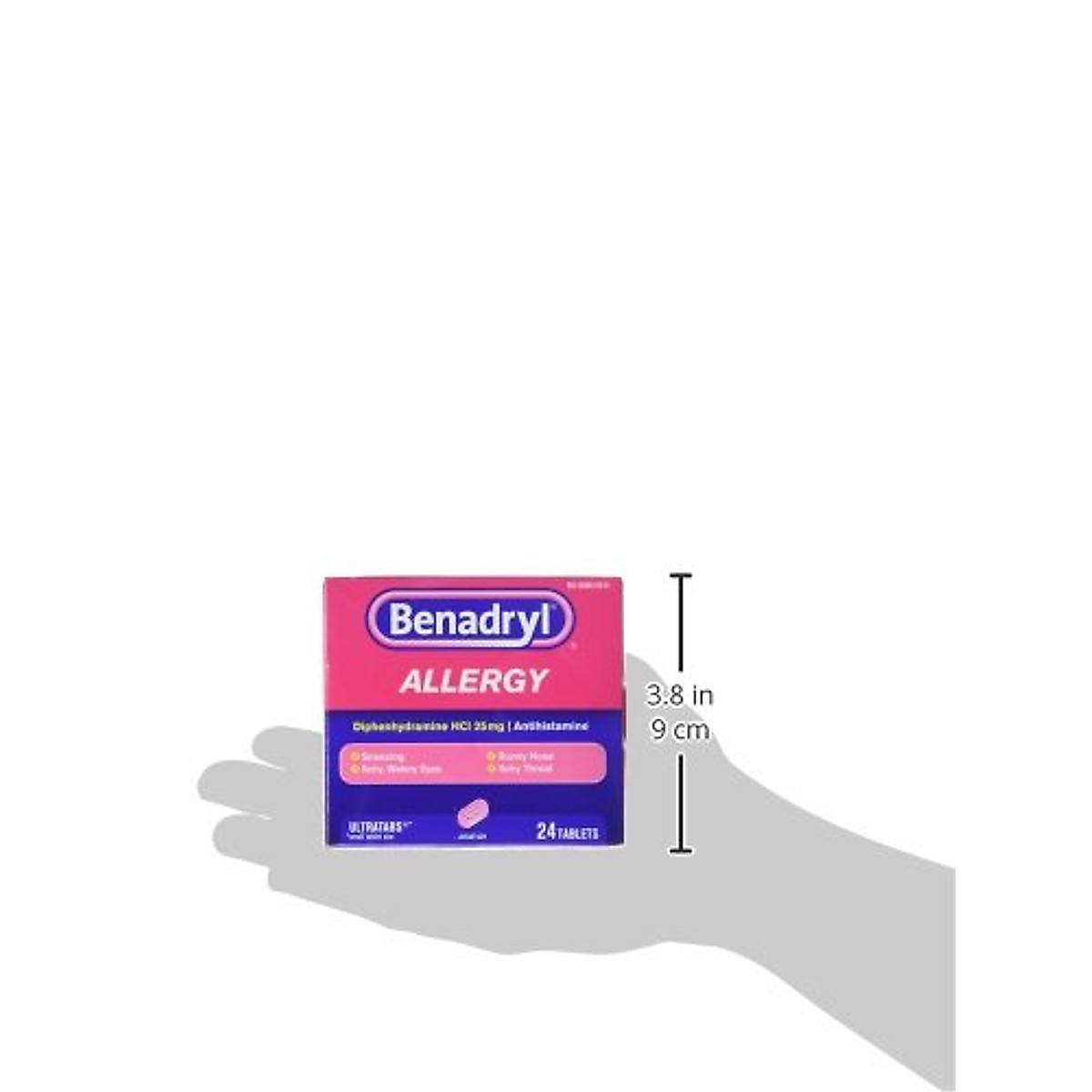 Benadryl Ultratabs Antihistamine Allergy Relief with Diphenhydramine HCl, 24 Count