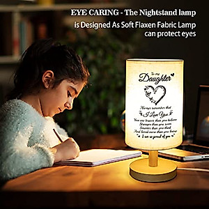 SOUHONEY Daughter Gifts from Mom Dad Table Lamp - Best Birthday Gifts for Daughter Fabric Wooden Desk Lamp - Christmas Gifts for Bedroom Living Room Graduation Season Gifts for Daughter